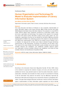 Human Organization and Technology-Fit Model to Evaluate Implementation of Library Information ...